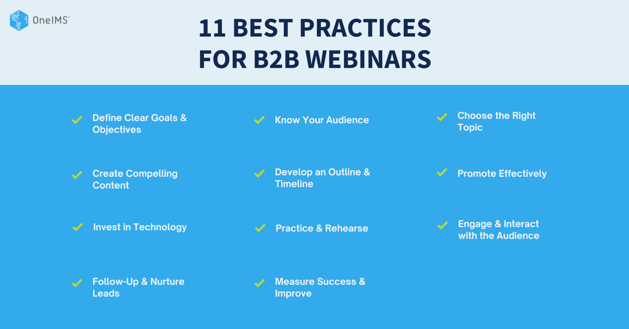 B2B Webinar Best Practices - OneIMS